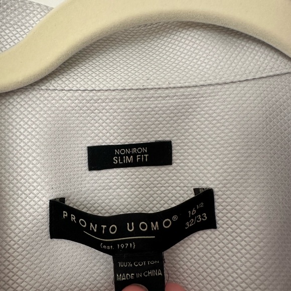 Pronto Uomo | Shirts | Pronto Uomo Textured White Dress Shirt | Poshmark